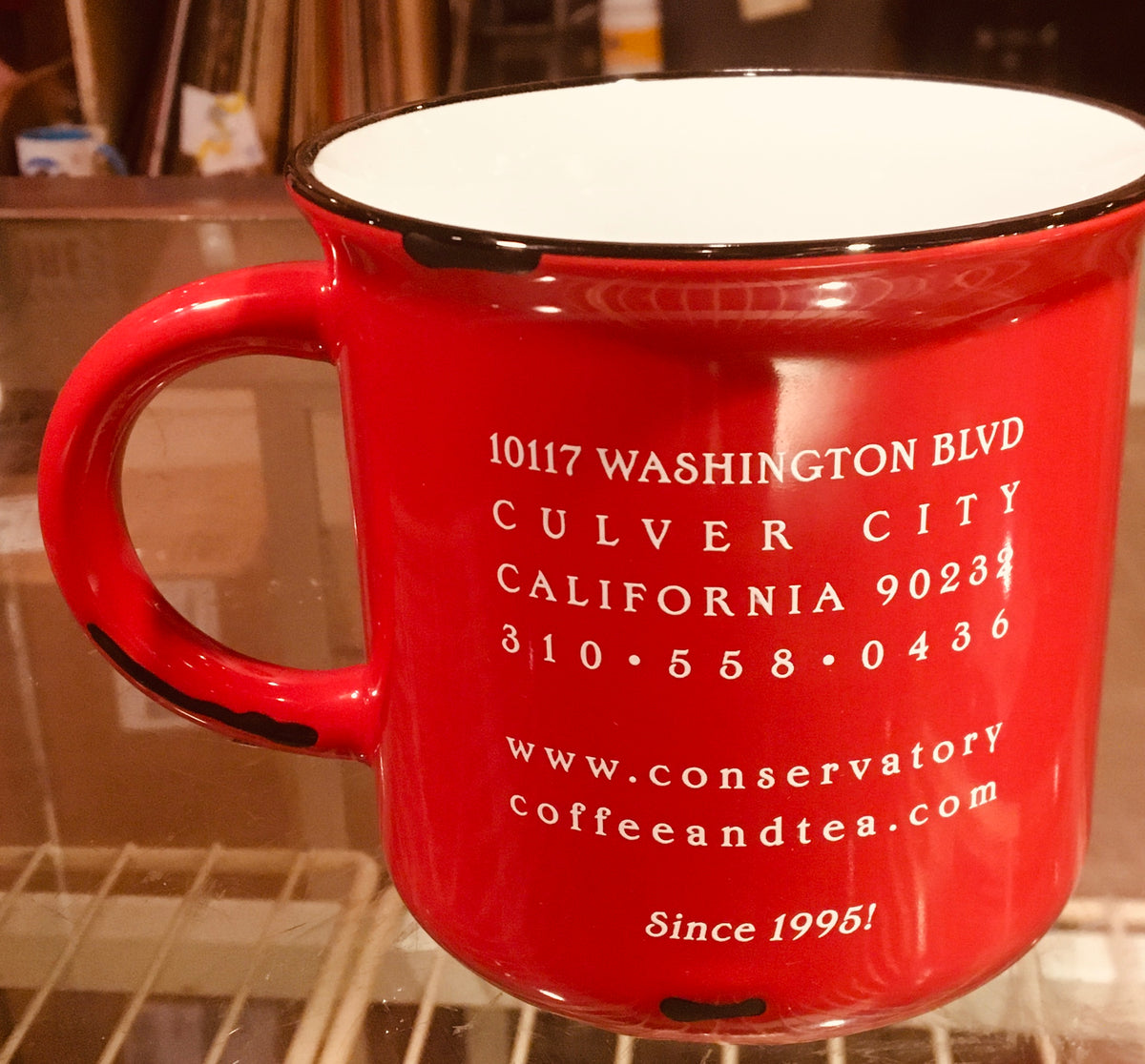 Ceramic Mug-Red – The Conservatory for Coffee, Tea & Cocoa